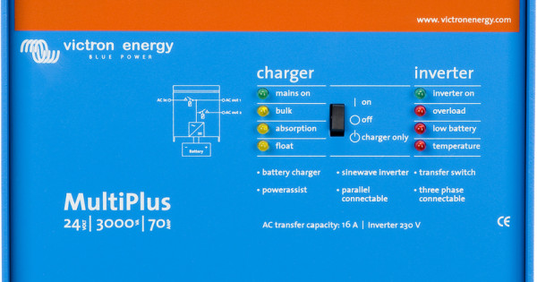 Victron Energy MultiPlus 24/3000/70/50 Inverter Καθαρού Ημιτόνου 3000W ...